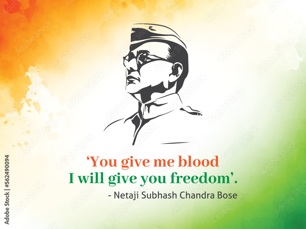 Netaji Subhas Chandra Bose Jayanti, Indian Freedom fighter Netaji Subhas Chandra Bose portrait ...