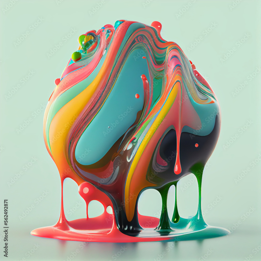 Captivating piece features a fluidic sphere, or "blob" prompt: liquid ...