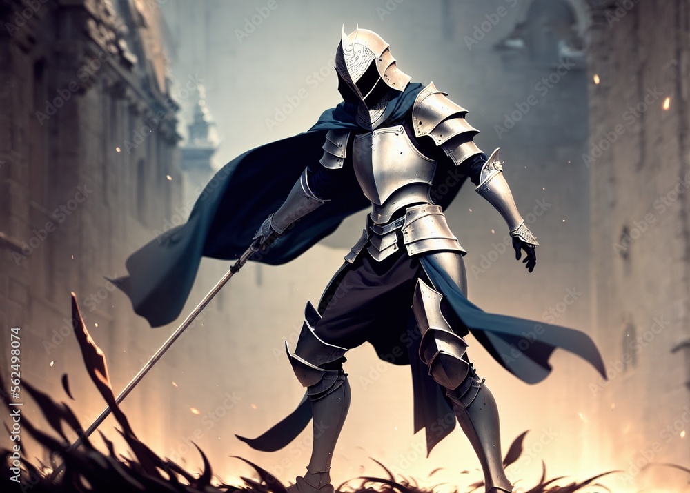 knight with sword Stock Illustration | Adobe Stock