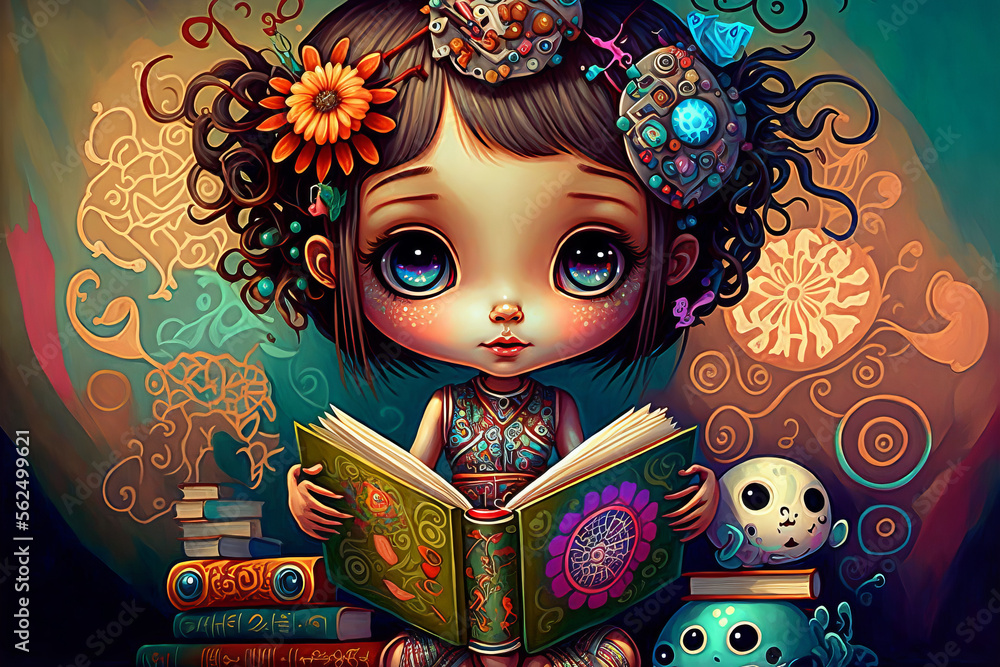 A girl reading in a book, Learning and Intelligence: Generative AI ...