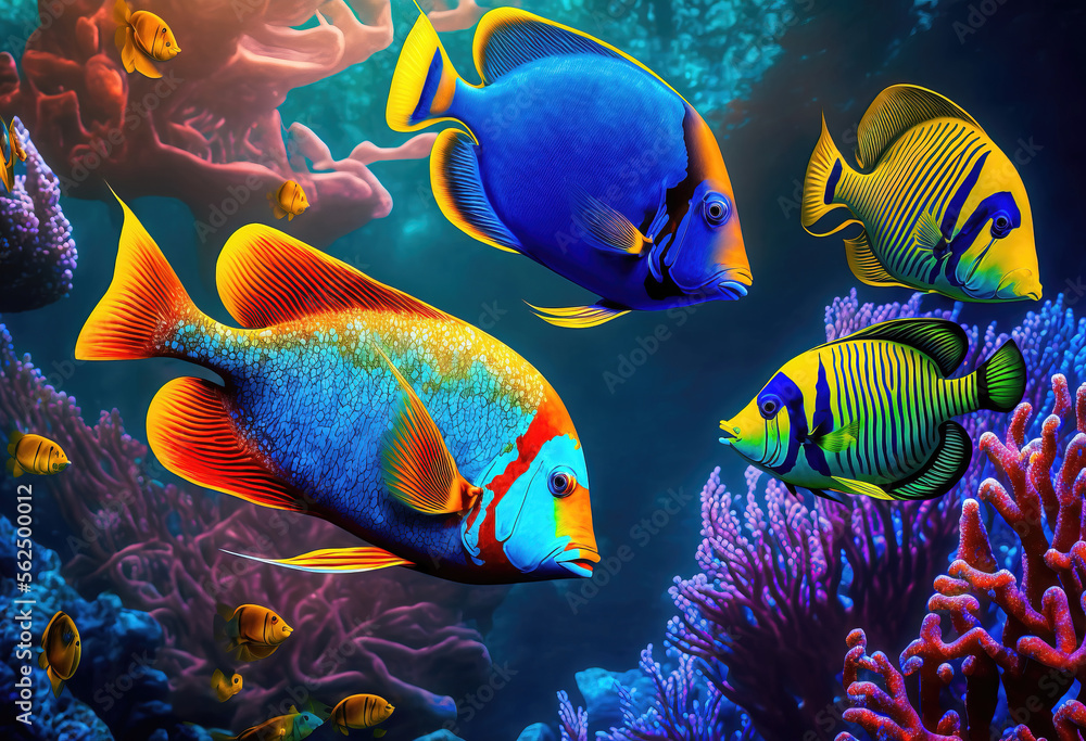 tropical fish. sketch art for artist creativity and inspiration ...