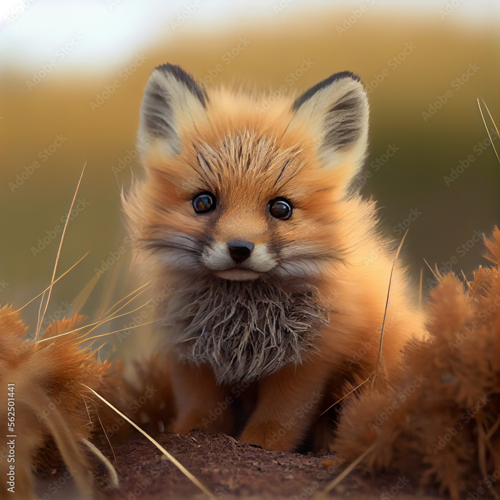 Little red fox, created with Generative AI technology. Stock ...