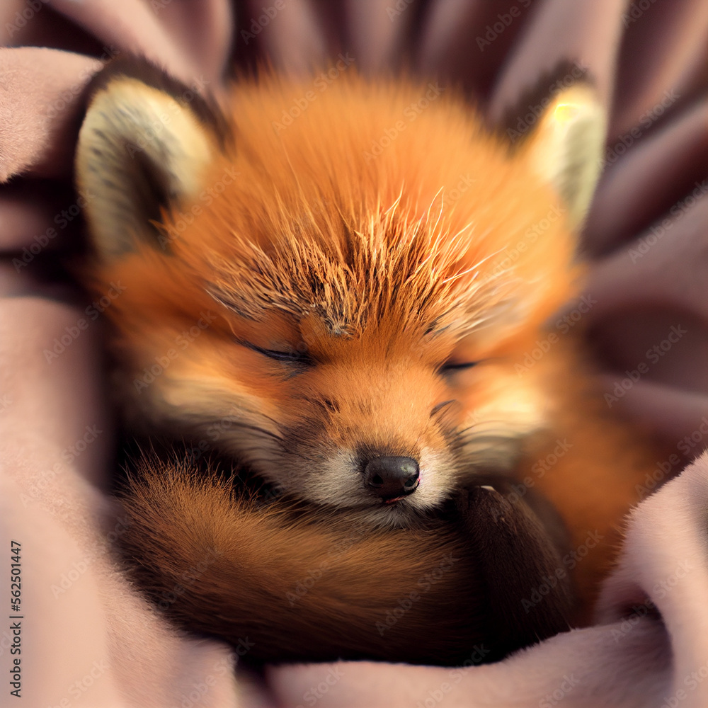 Little red fox, created with Generative AI technology. Stock ...