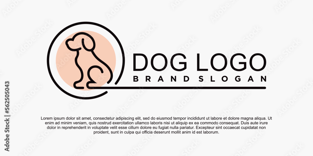 Minimalist dog logo vektor with creative line art style Premium vektor ...