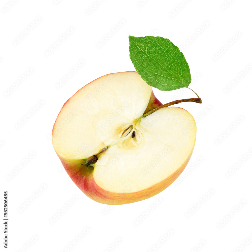 Apple with leaf isolated on transparent background. Png format Stock ...