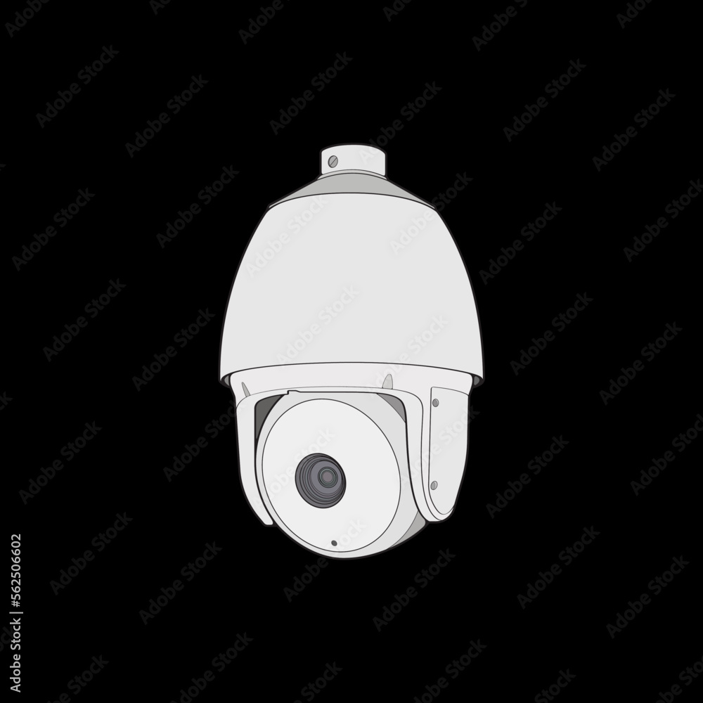Cctv in coloring vector style, isolated on white background. Cctv in ...