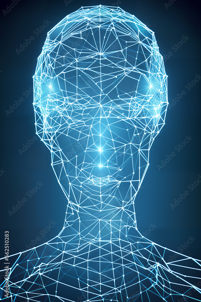 Illustration of AI personality, artificial intelligence, AI virtual ...