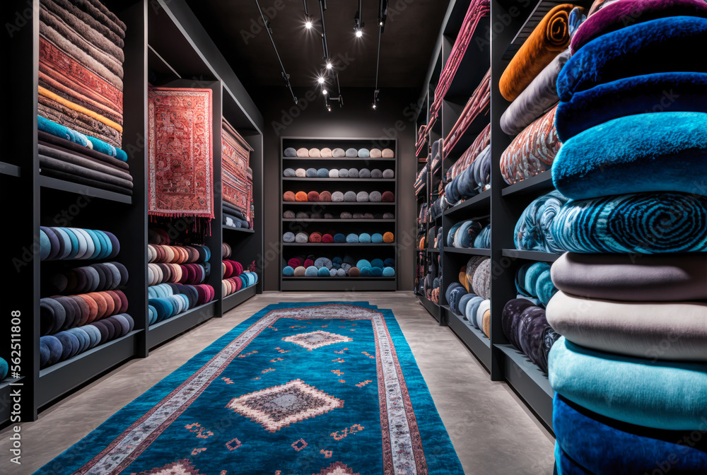 Carpet shop interior. Generative AI Stock Illustration | Adobe Stock