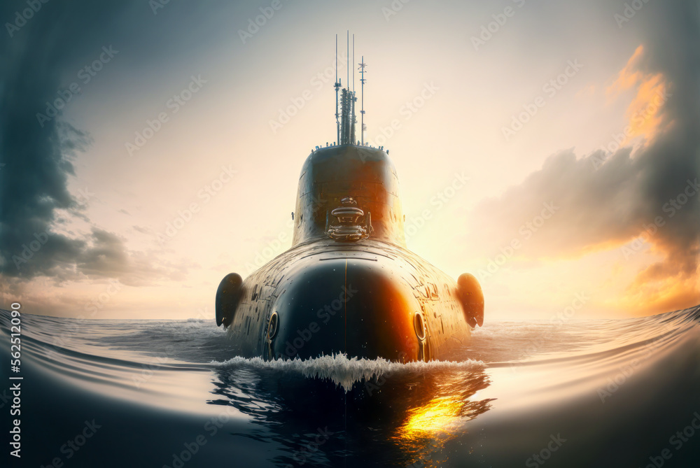 Nuclear submarine. Generative AI Stock Illustration | Adobe Stock