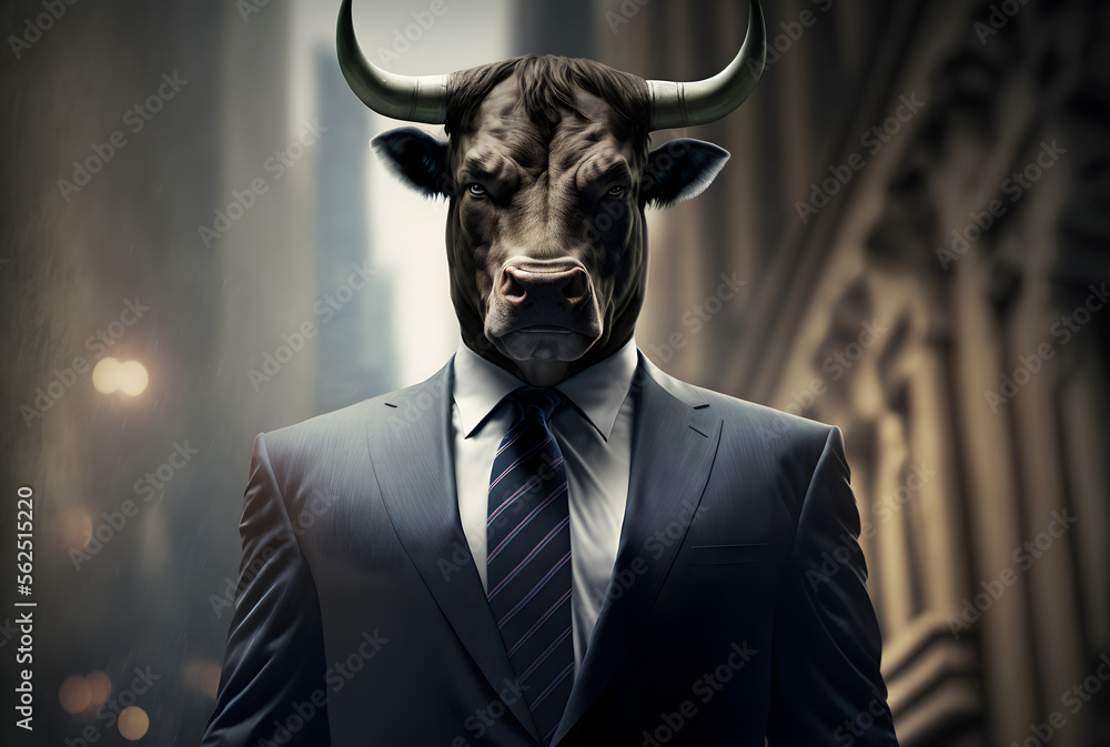Bull in a Business Suit: A Strong and Determined Symbol of Success ...