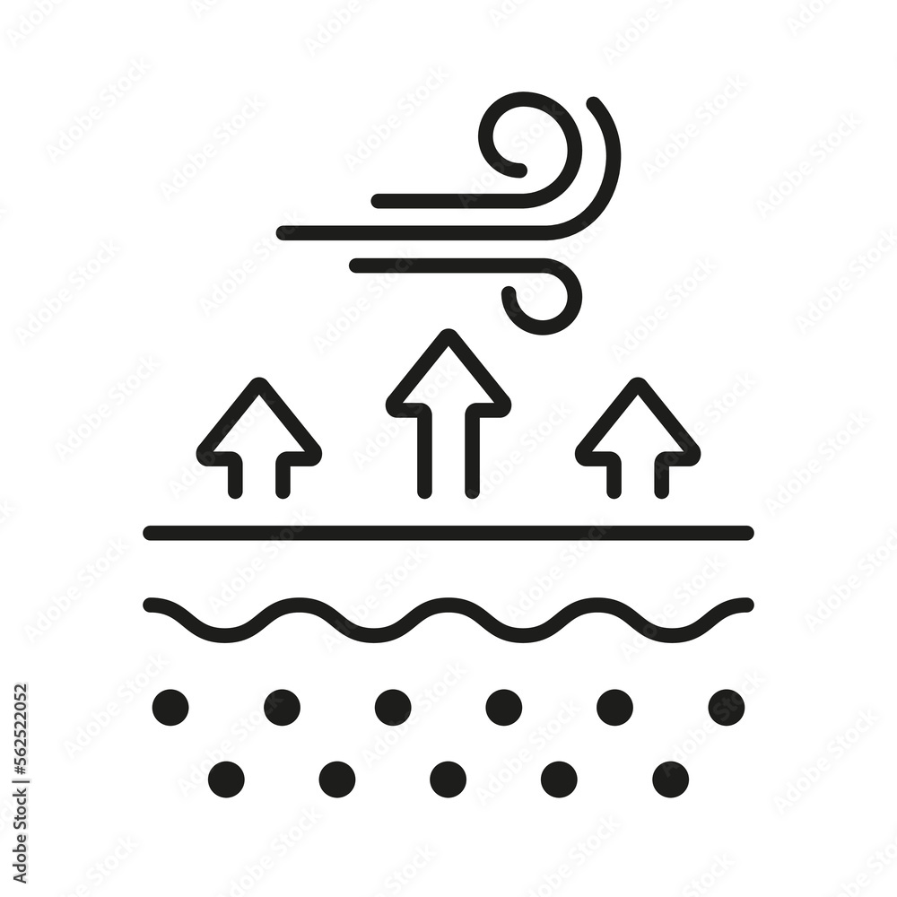 Vecteur Stock Reflection of Wind Impact and Temperature Symbol for Skin. Cold Weather Protection ...