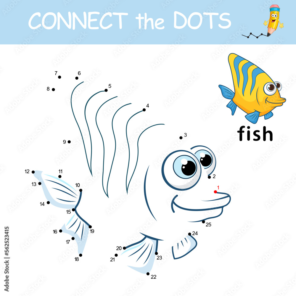 Dot to dot Game with answer. Exotic fish. Connect the dots by numbers ...