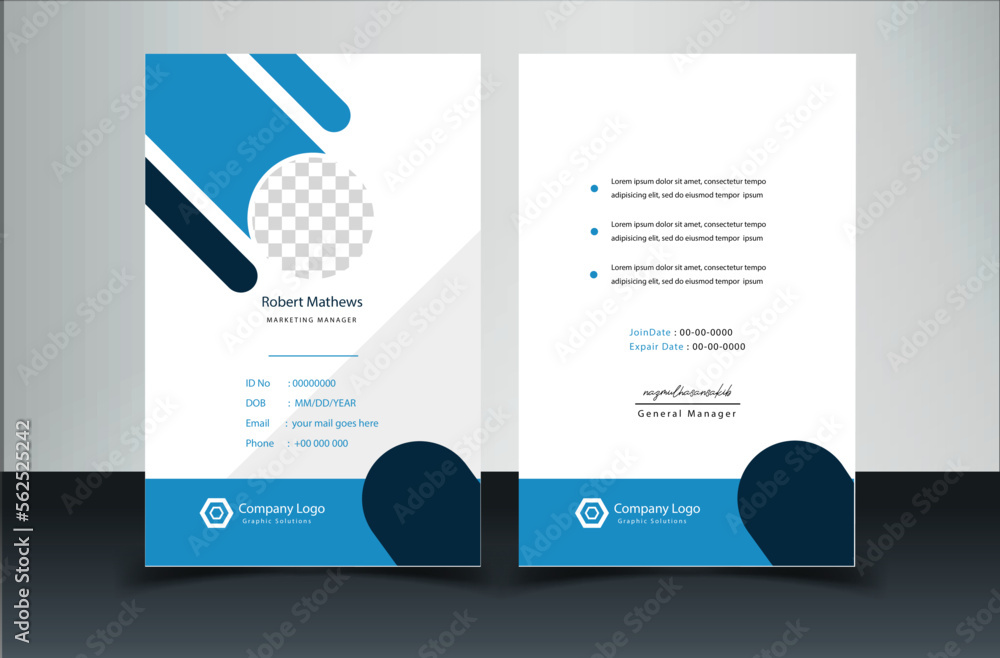 Professional employee id card templatete Stock Vector | Adobe Stock