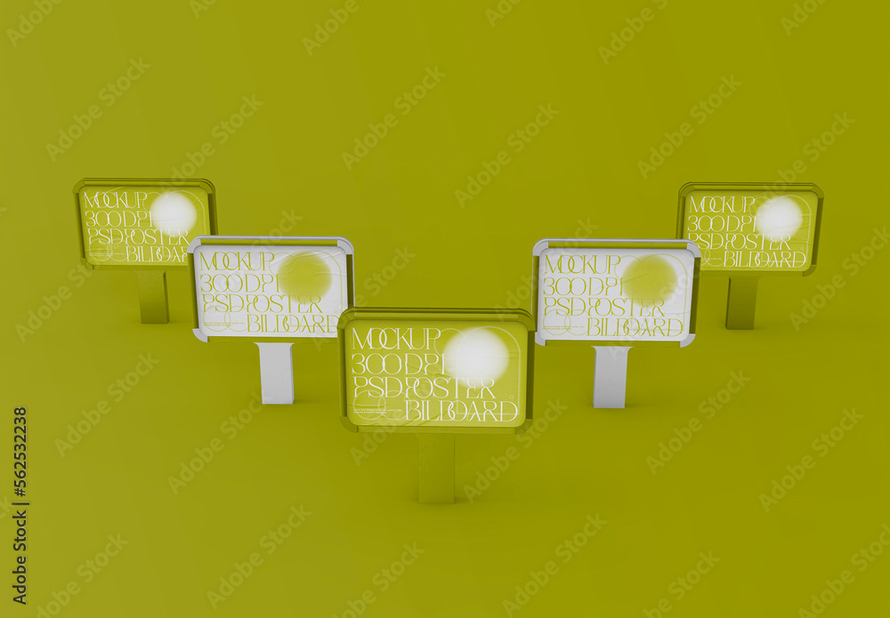 3d Horizontal Citylight Posters Mockup Stock Template | Adobe Stock