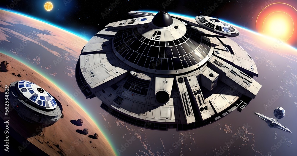 Open space starships illustrations in 4K. High quality Stock ...