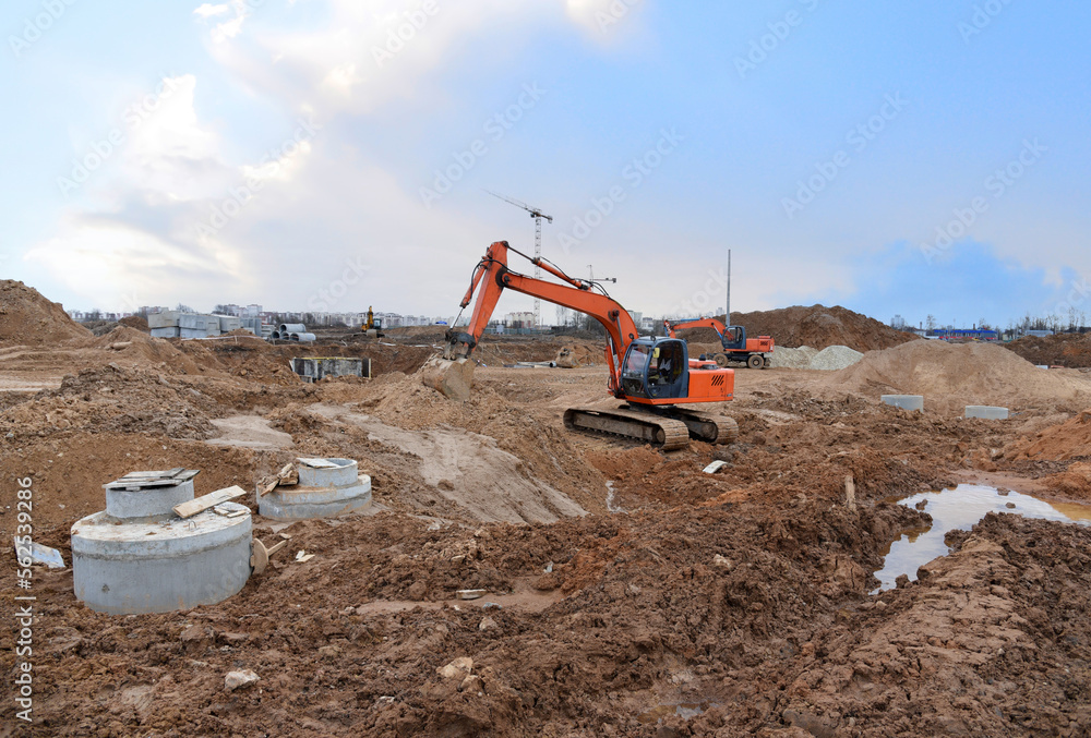 Sewer pipes for laying an external sewage system at construction site ...