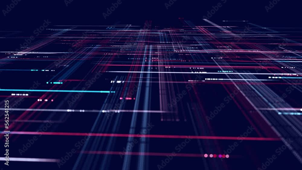 Lines form hologram information blocks, ai construction light grid ...