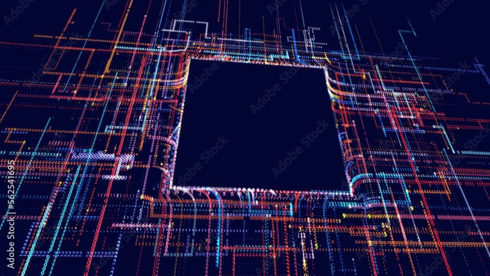 glow particles form lines. Info concept lines and nodes, ai ...