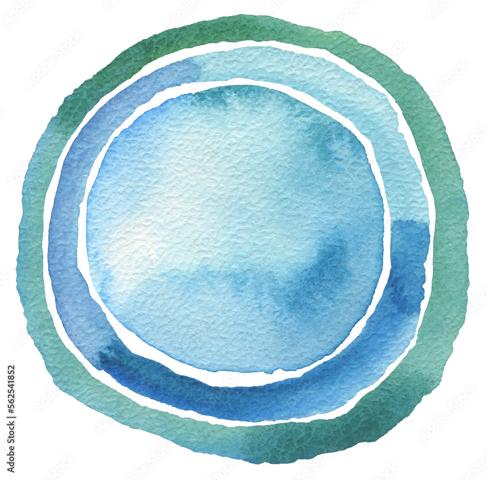 PNG Blue Circle watercolor painting blot stain on transparent ...