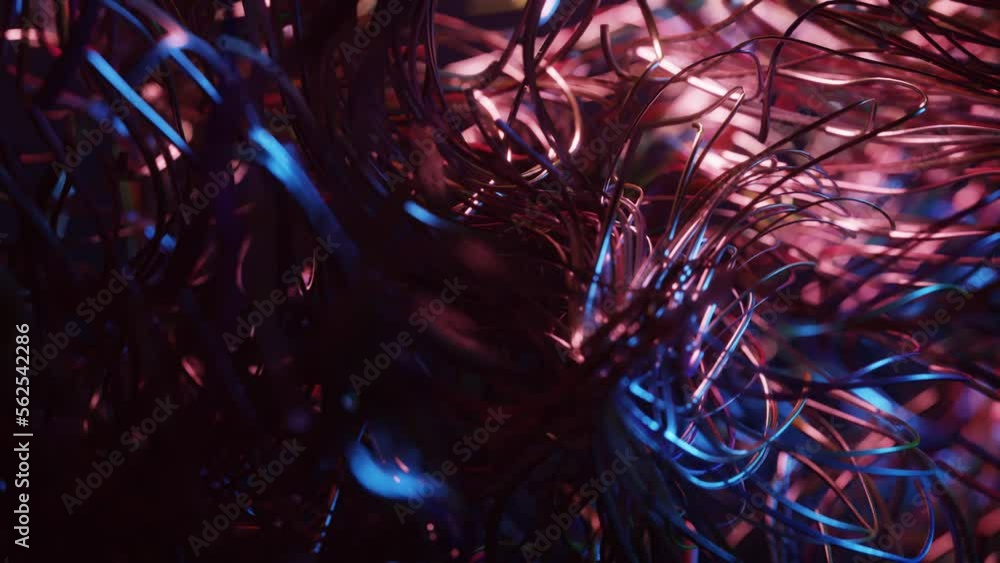 live curls underwater like fur, multi-colored threads or hair. Mist and ...