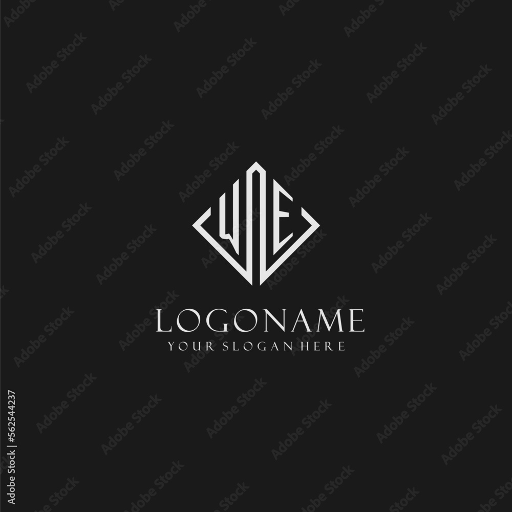 Letter WE logo with rhombus square design style Stock Vector | Adobe Stock
