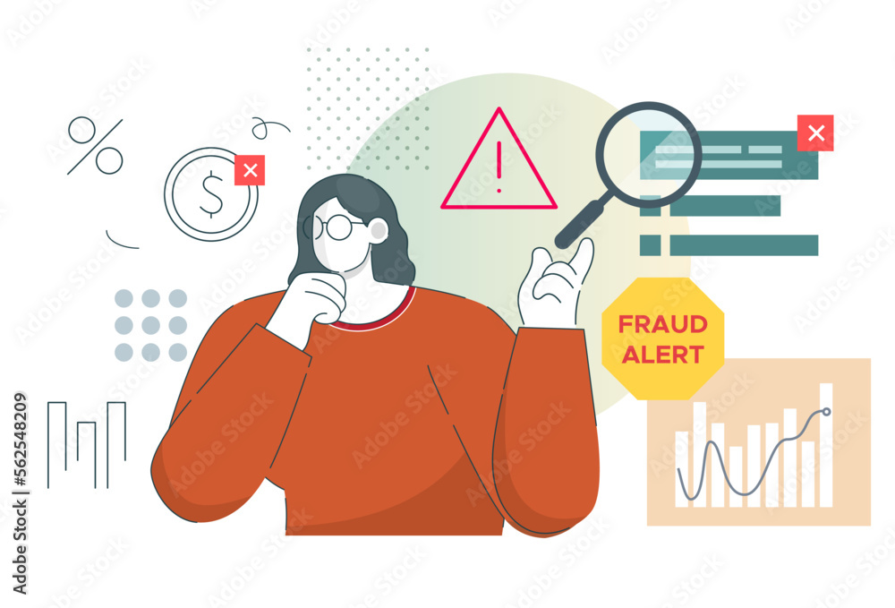 Financial Advisor - Fraud Alert - Abstract Illustration Stock Vector ...