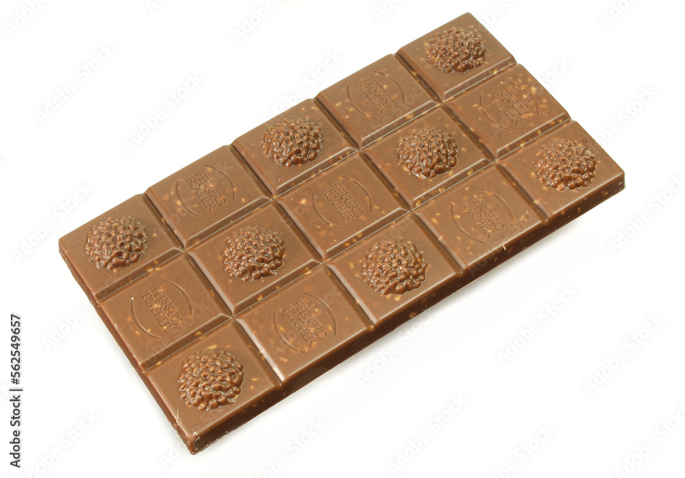 Ferrero Rocher Hazelnut chocolate block isolated on white background ...