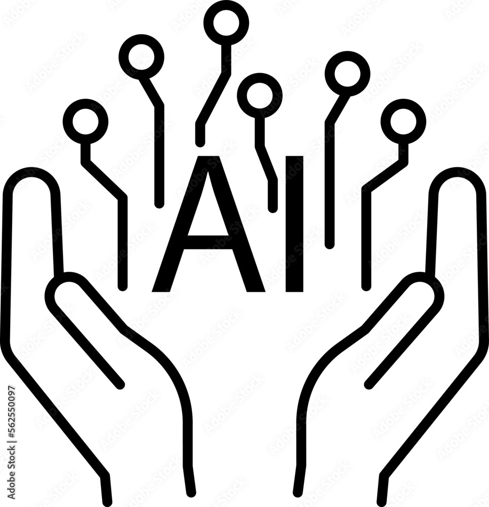 Ai, artificial, artificial intelligence vector icon on transparent ...