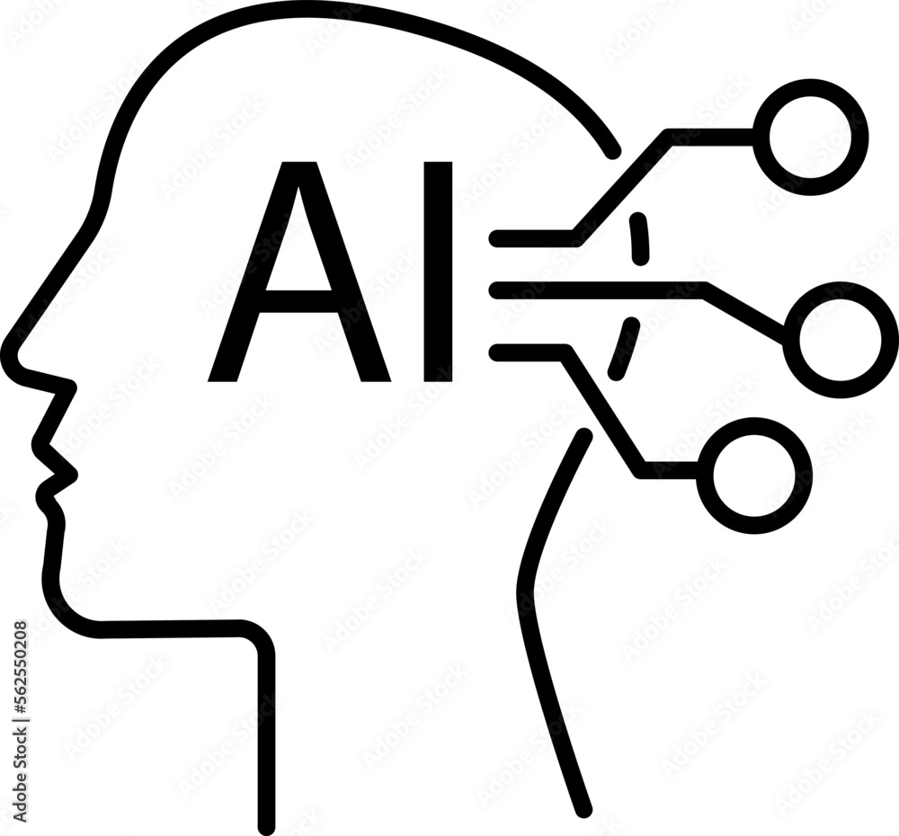 Ai, artificial, artificial intelligence vector icon on transparent ...