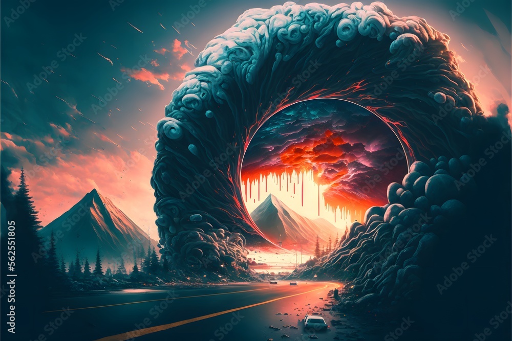 Floods and Tsunami engulf the whole planet. Apocalypse. Water. High ...