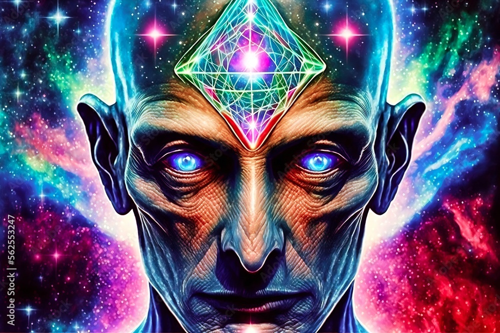 Portrait of the face of a man who is experiencing the separation of the ...