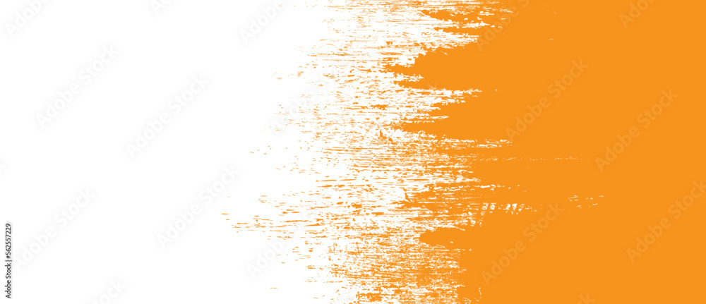 Orange brush stroke background. Orange ink splash on backdrop. Brush ...