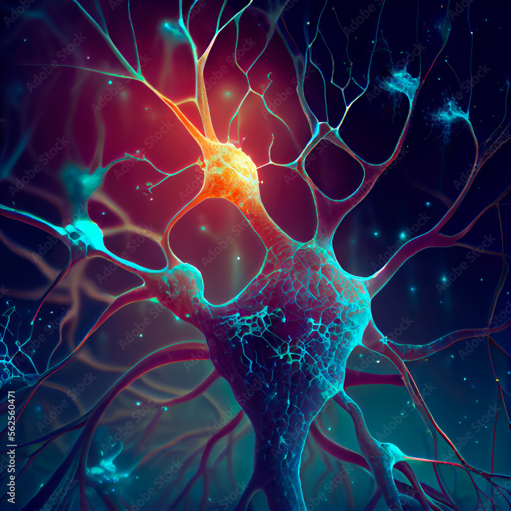 Neuronal network with electrical activity of neuron cells. Neuroscience ...