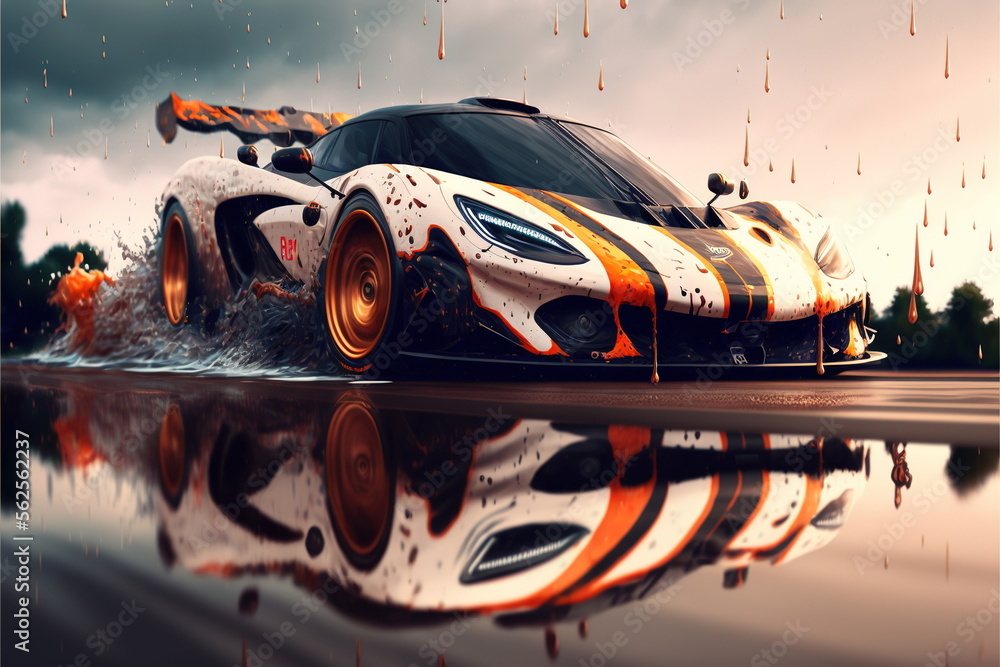 racing car on the track, Made by AI,Artificial intelligence Stock ...