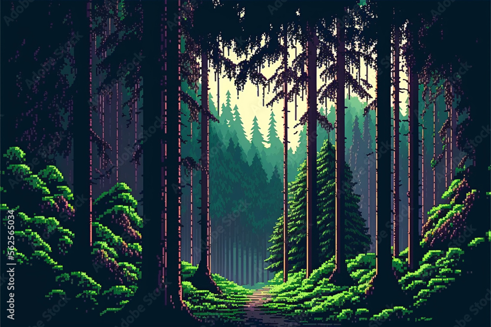 Illustration of a game level design forest - Created with generative ai ...