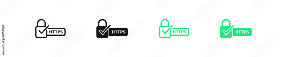 Https secure icon. Ssl safe symbol. Padlock with check mark signs ...