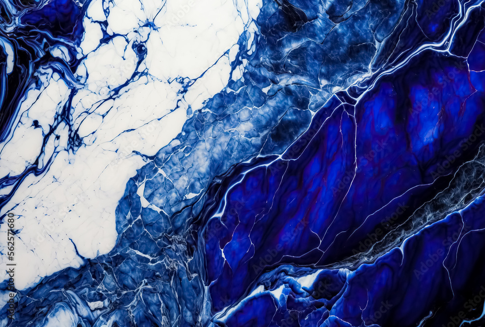 Luxury blue Marble texture background. Panoramic Marbling texture ...