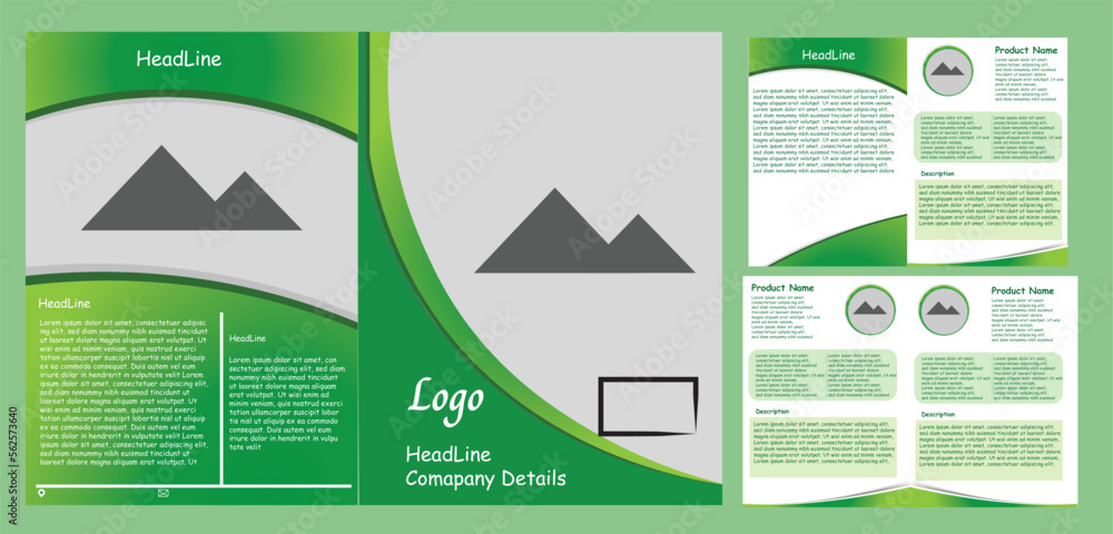 Green Product Catalog Template Design Stock Vector | Adobe Stock