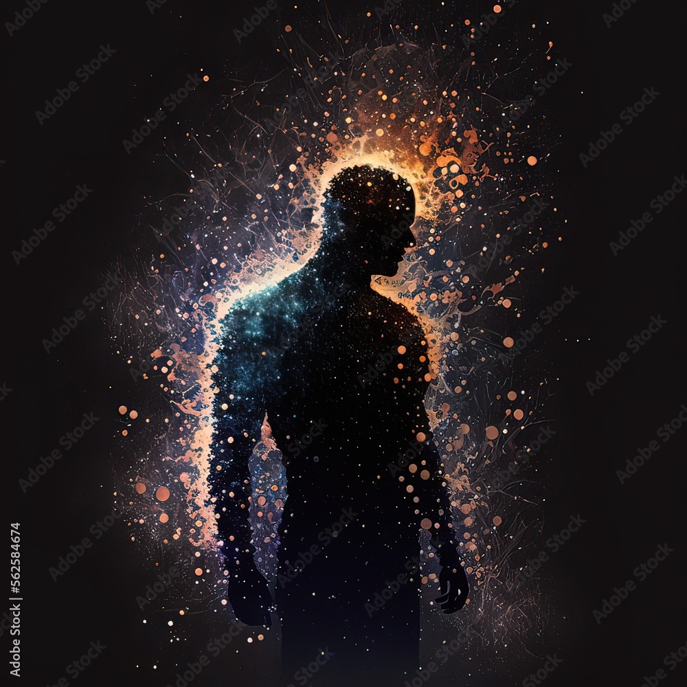 Human made from most complex unimaginable spirals with unimaginable ...