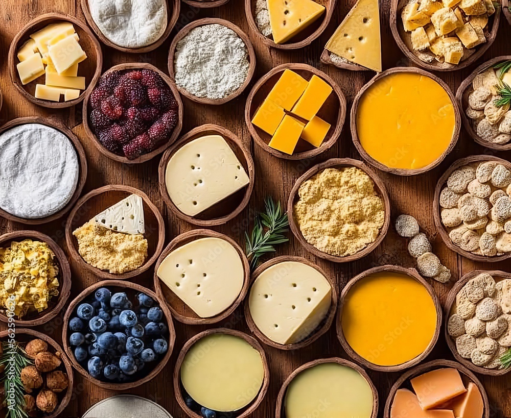 types of cheese, Cheddar, Gouda, Brie, Camembert, Feta, Mozzarella ...