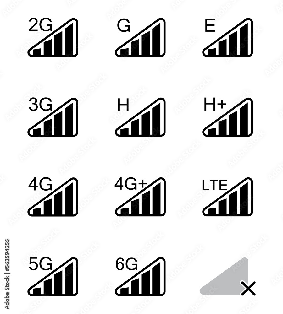 Phone mobile signal. Status bar connection icon. Network icon pictures ...