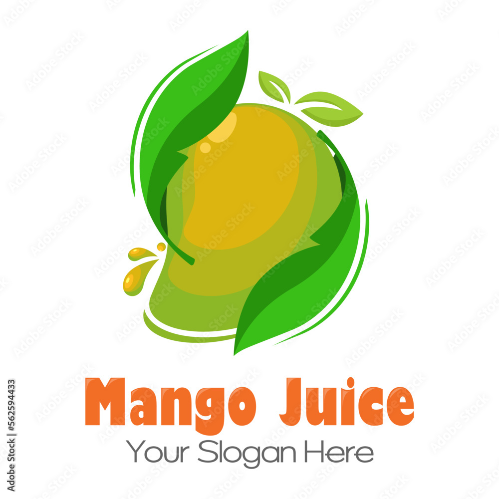 Mango juice logo. Fresh drink design. Your slogan here Stock Vector ...