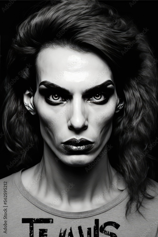 Young transgender person mugshot. Image generated with generative AI ...