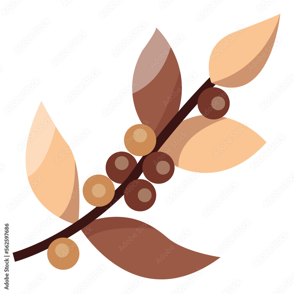 Coffee tree. Flat icon. PNG file transparency background Stock ...
