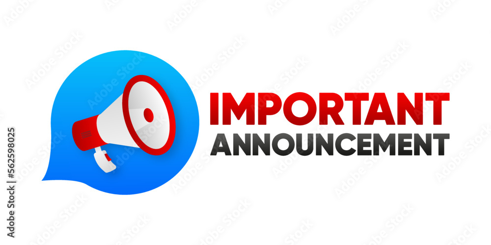 Megaphone with Important Announcement. Speaker. Banner for business ...