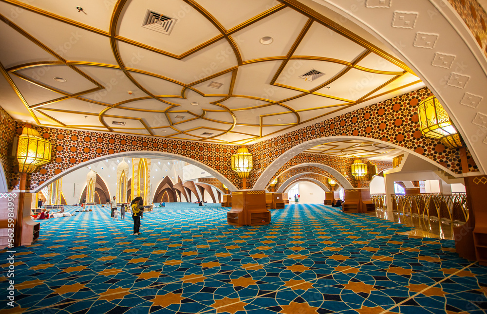 Interior of Al Jabbar great mosque of West Java, a brand new mosque ...