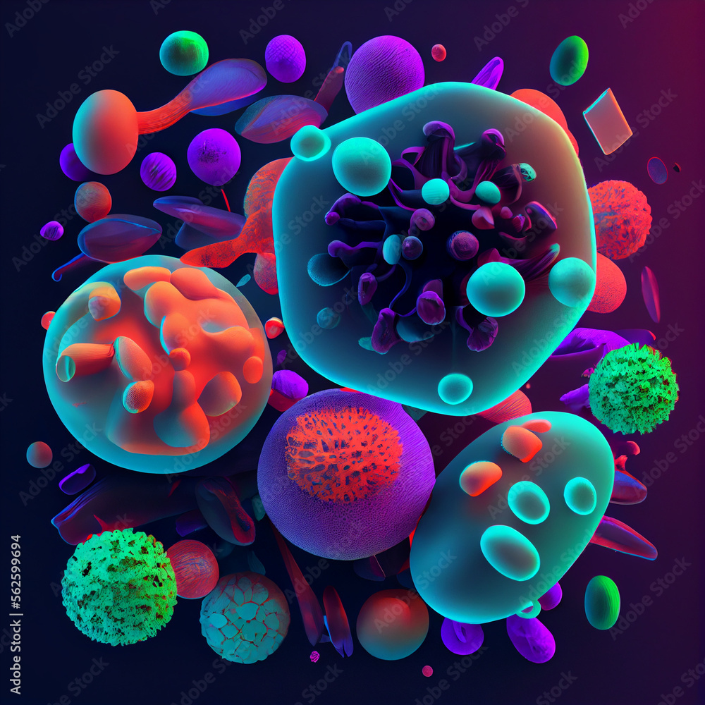 Microorganisms Aesthetic Background Generative ilustração do Stock ...