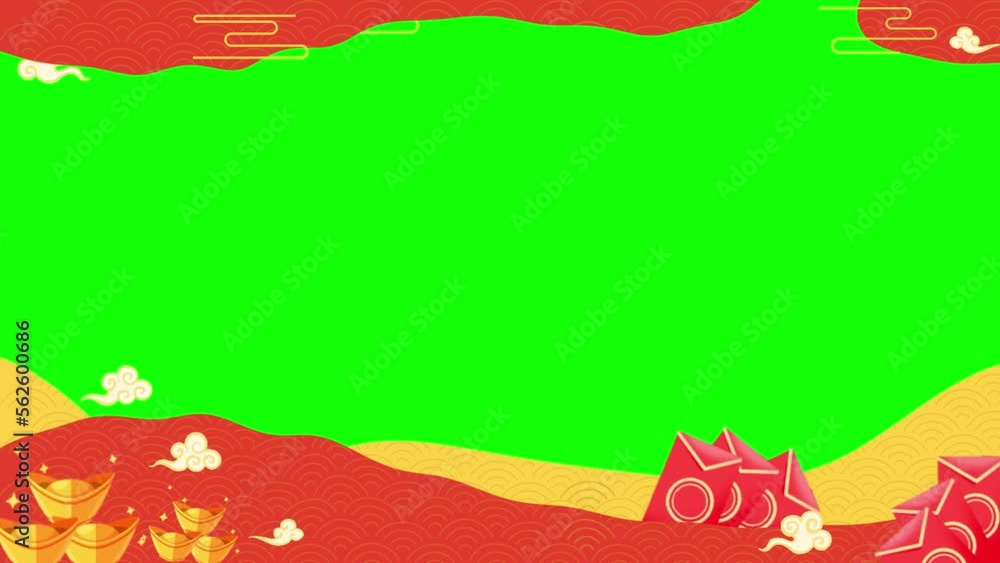 Chinese new year pack overlay animation with chroma key green screen ...