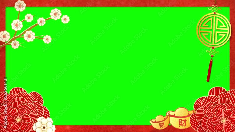 Chinese new year pack overlay animation with chroma key green screen ...