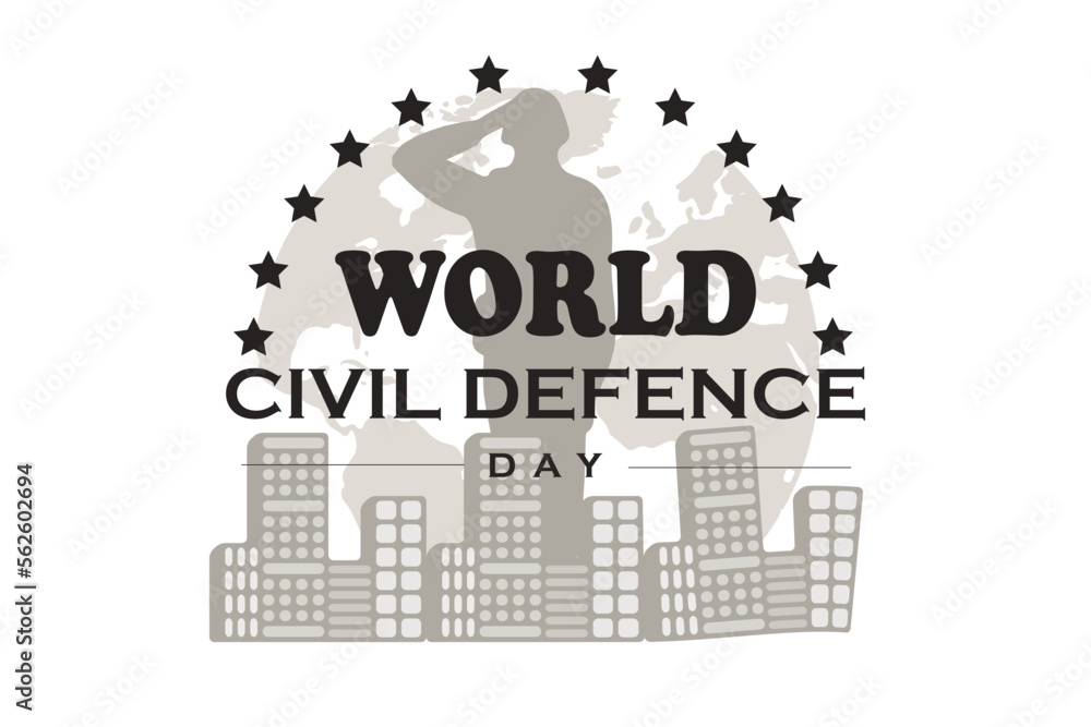world civil defense day. army, world map. vector designs. suitable for ...